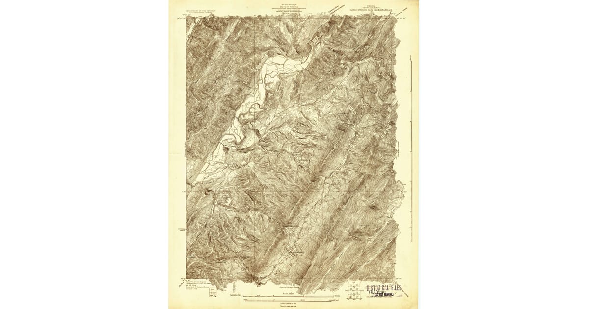 1930 Map of Warm Springs Run, Bath County, VA — High-Res | Pastmaps