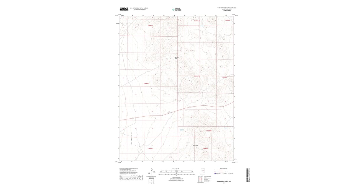 2021 Map of Warm Springs Summit, Nye County, NV — High-Res | Pastmaps