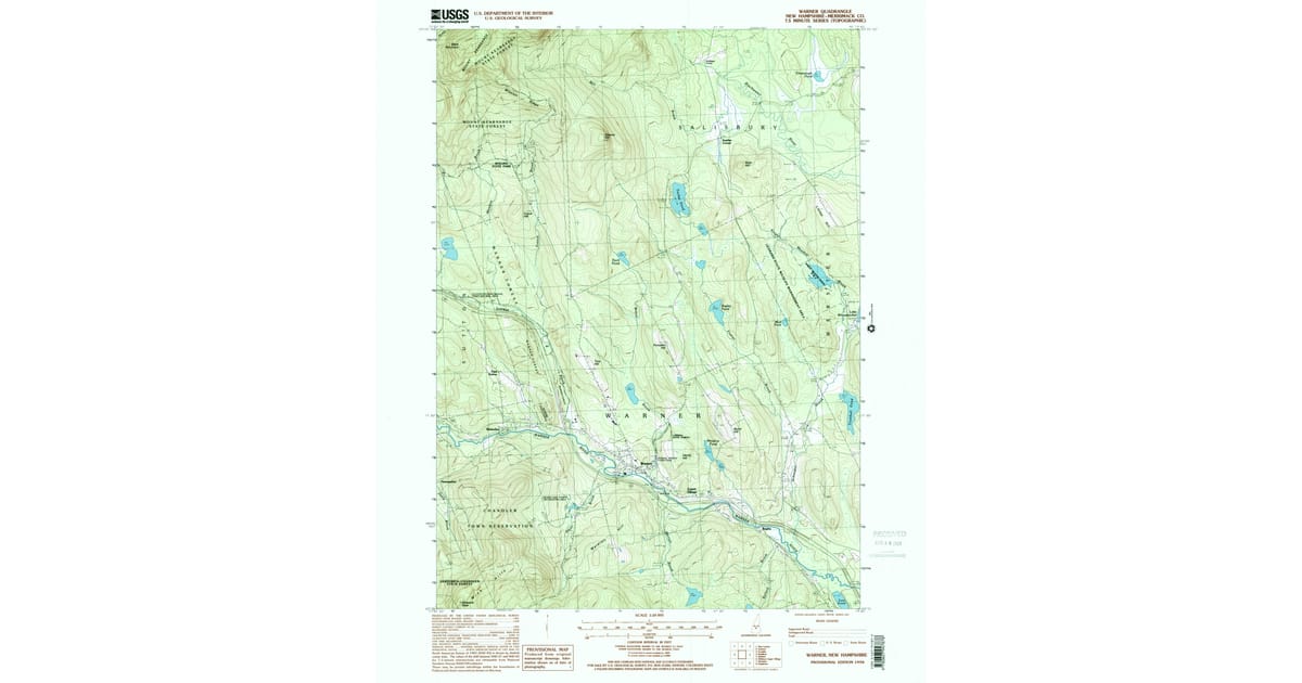 1998 Map of Warner, Merrimack County, NH — High-Res | Pastmaps