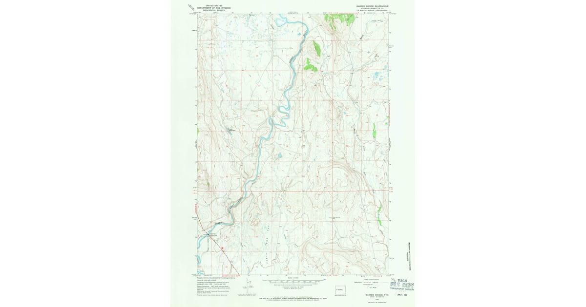 1966 Map of Warren Bridge, Sublette County, WY — High-Res | Pastmaps