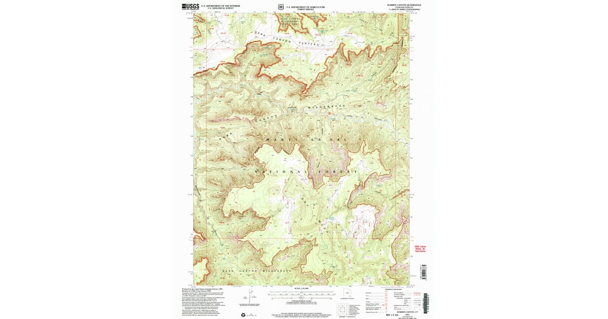 2001 Map of Warren Canyon, San Juan County, UT — High-Res | Pastmaps