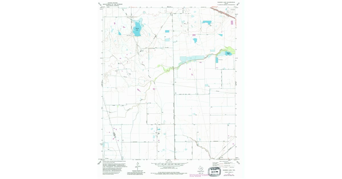 1971 Map of Warren Lake, Harris County, TX — High-Res, 1980 Print ...