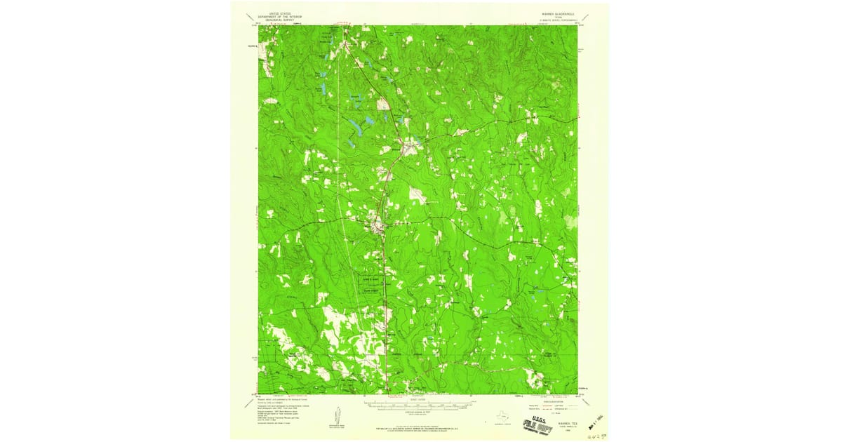 1958 Map of Warren, TX — High-Res | Pastmaps