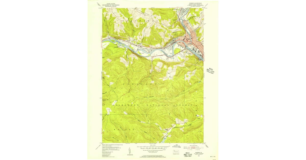 1954 Map of Warren, PA — High-Res | Pastmaps