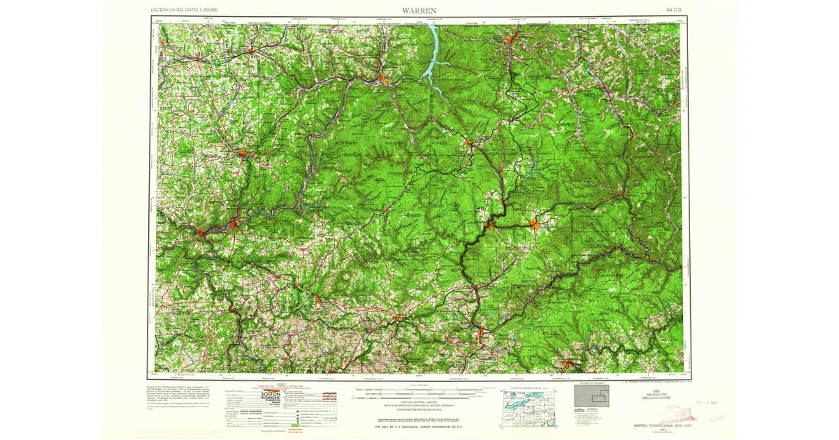 1950s Maps of Athens Township, PA | Pastmaps