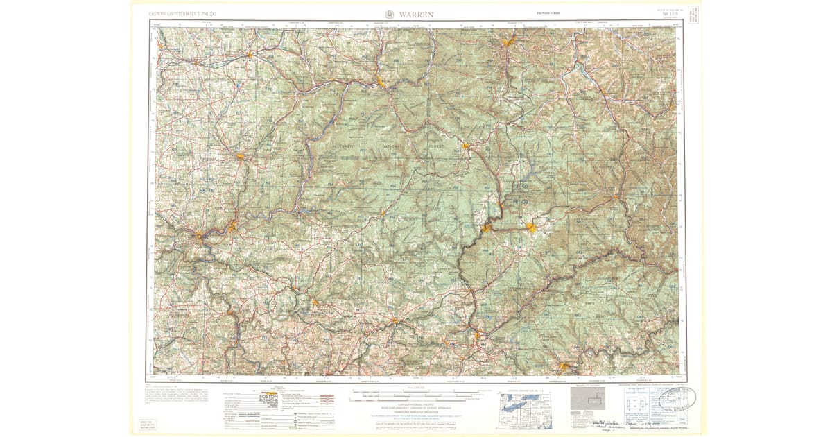 1958 Map of Warren, PA — High-Res | Pastmaps