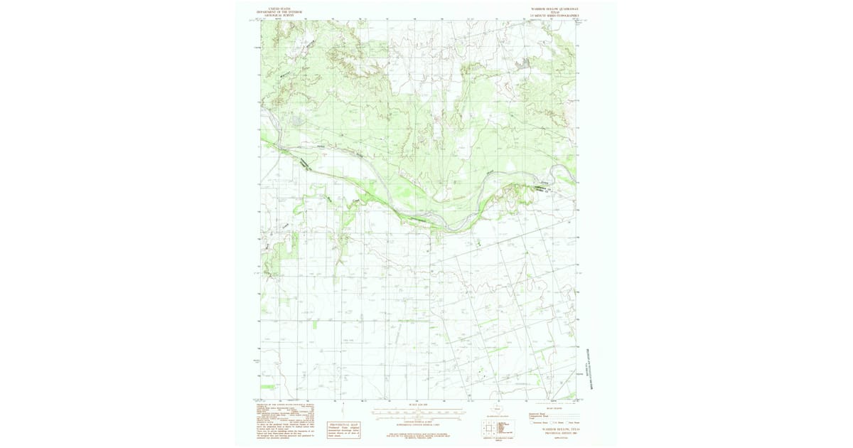 1983 Map of Warrior Hollow, Foard County, TX — High-Res | Pastmaps