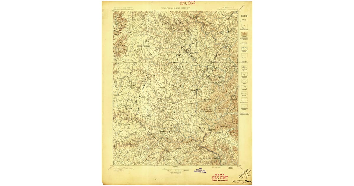 1896 Map of Wartburg, TN — High-Res | Pastmaps