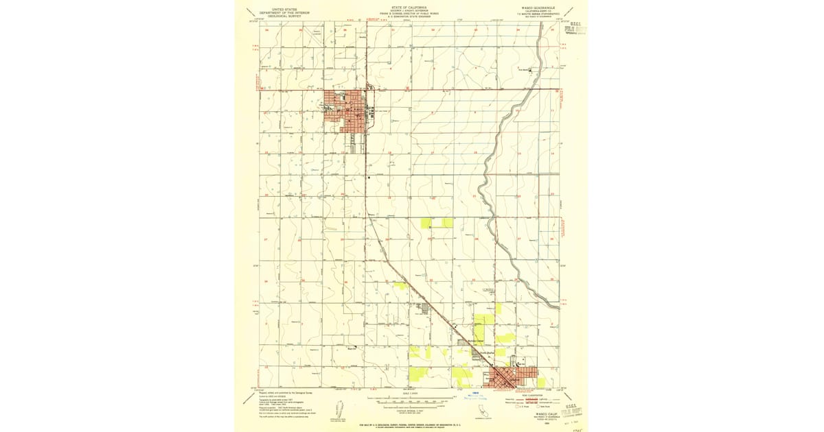 1953 Map of Wasco, CA — High-Res | Pastmaps
