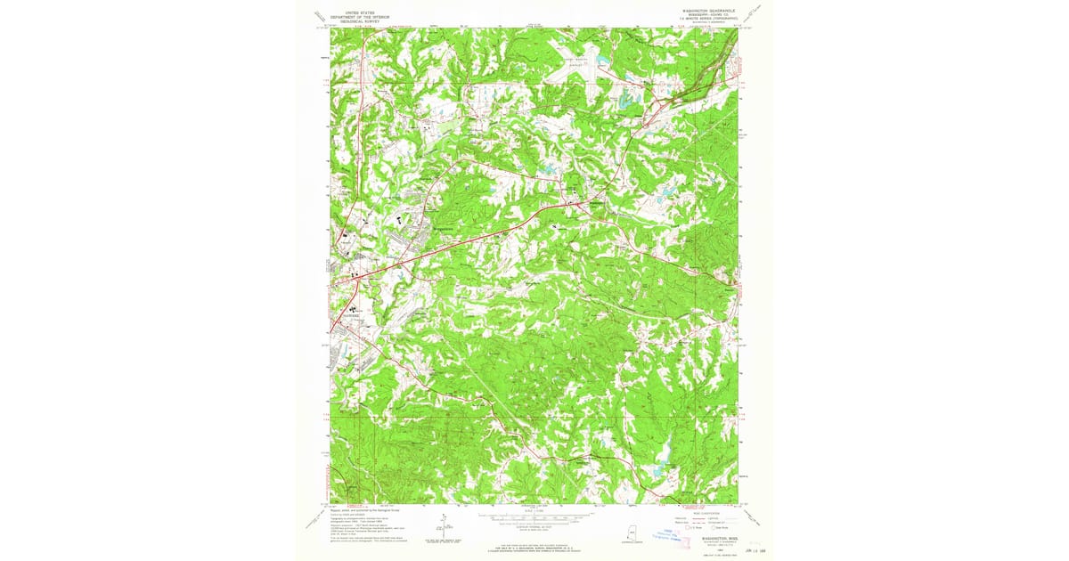 1963 Map of Washington, Adams County, MS — High-Res | Pastmaps