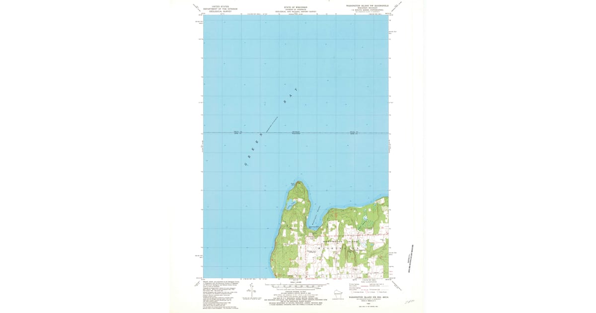 1982 Map of Washington Island NW, Door County, WI — High-Res | Pastmaps