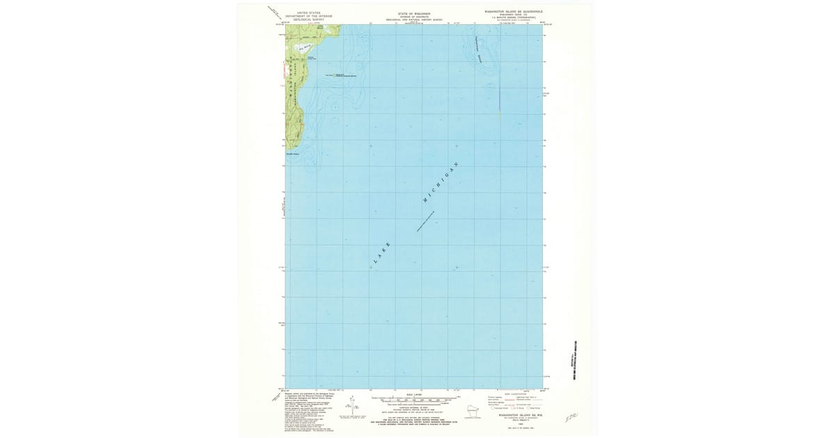 1982 Map of Washington Island SE, Door County, WI — High-Res | Pastmaps