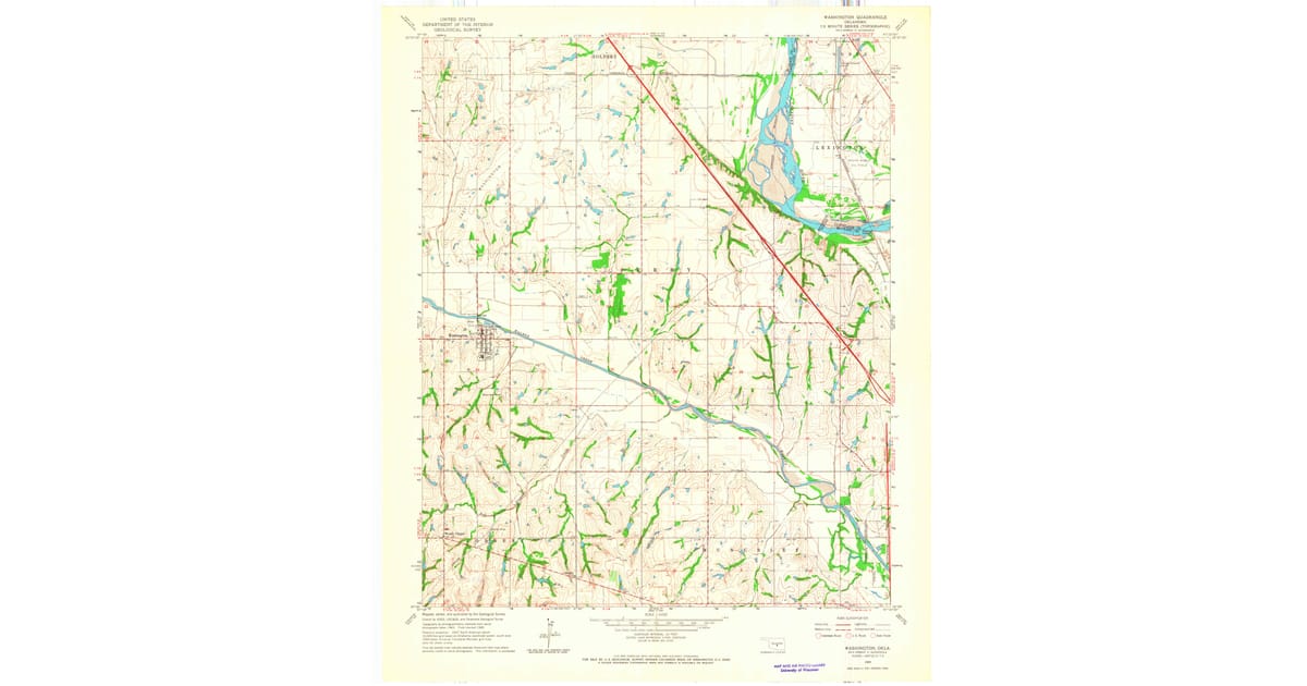 1965 Map of Washington, OK — High-Res | Pastmaps