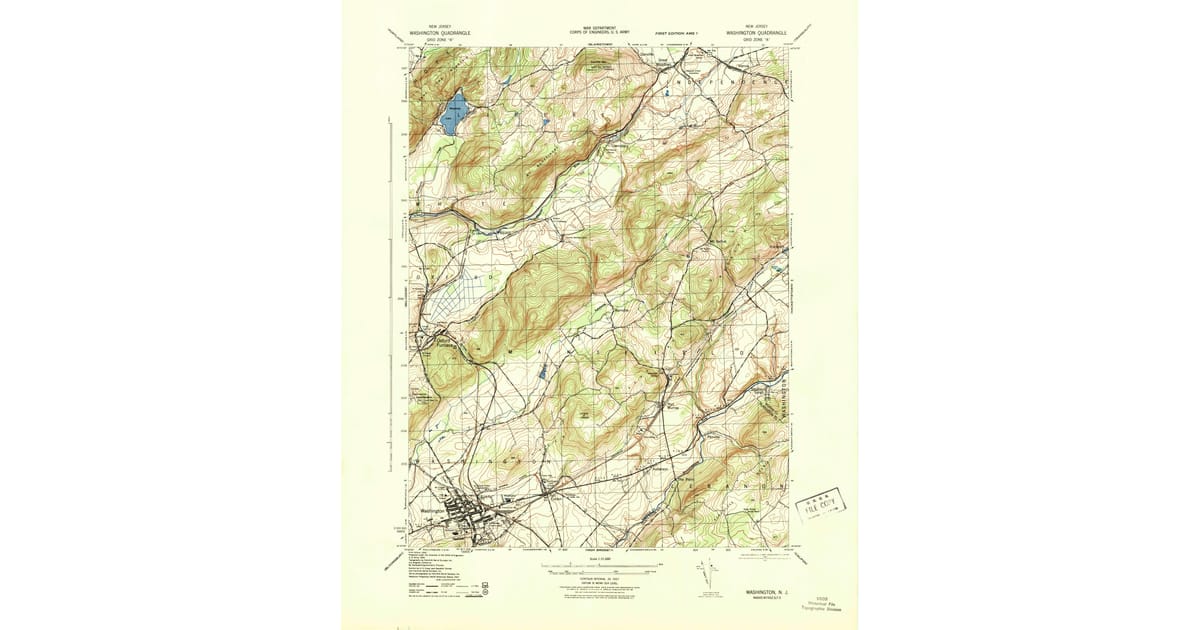 1943 Map of Washington, NJ — High-Res | Pastmaps