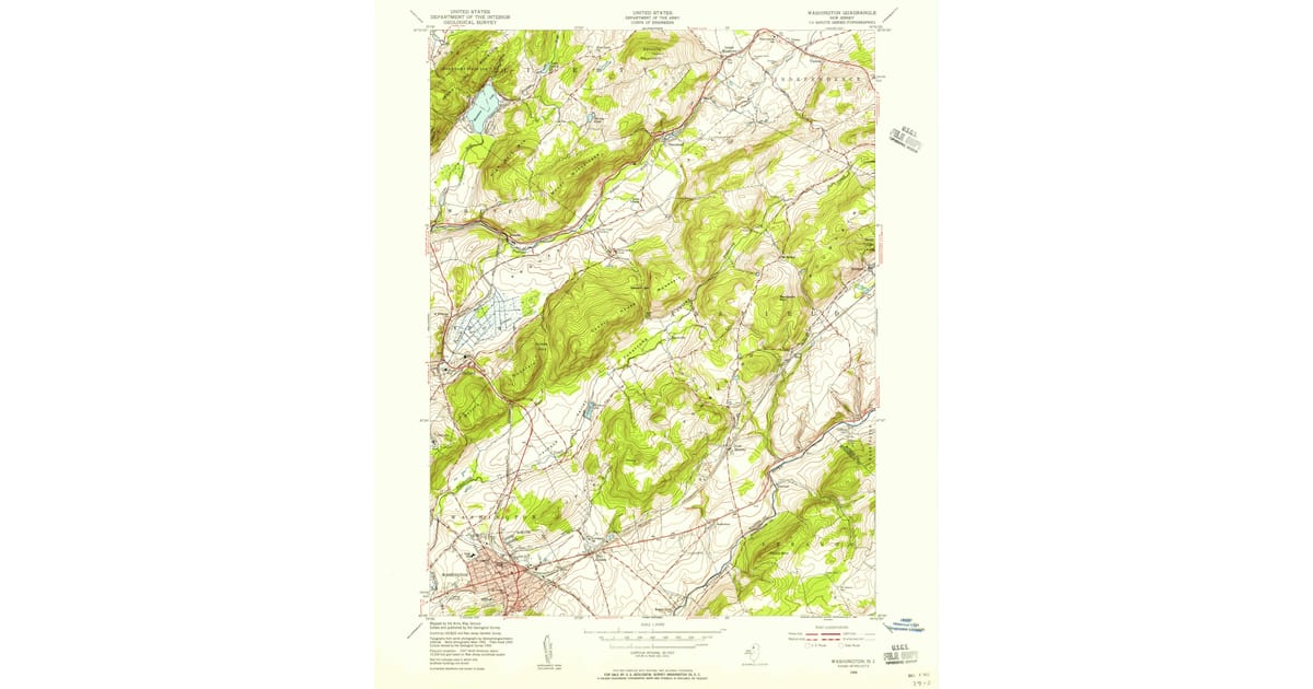 1954 Map of Washington, NJ — High-Res | Pastmaps