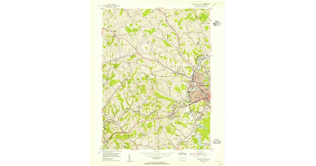 1954 Map of Washington West, Washington County, PA — High-Res | Pastmaps