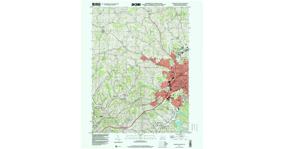 1993 Map of Washington West, Washington County, PA — High-Res | Pastmaps