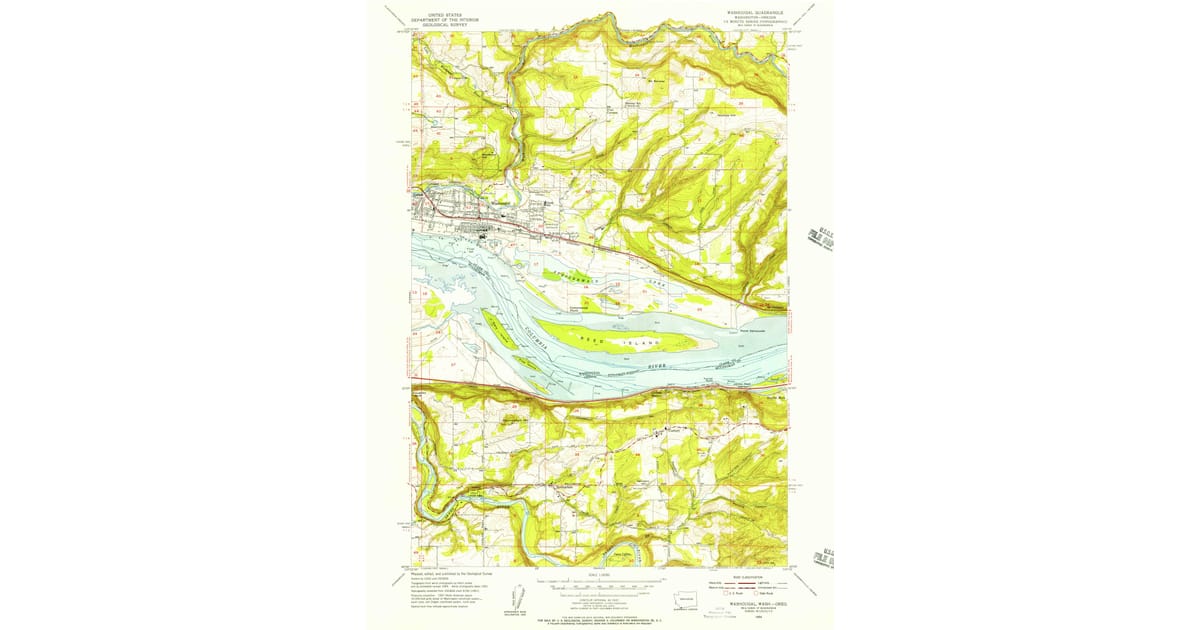 1954 Map of Washougal, WA — High-Res | Pastmaps