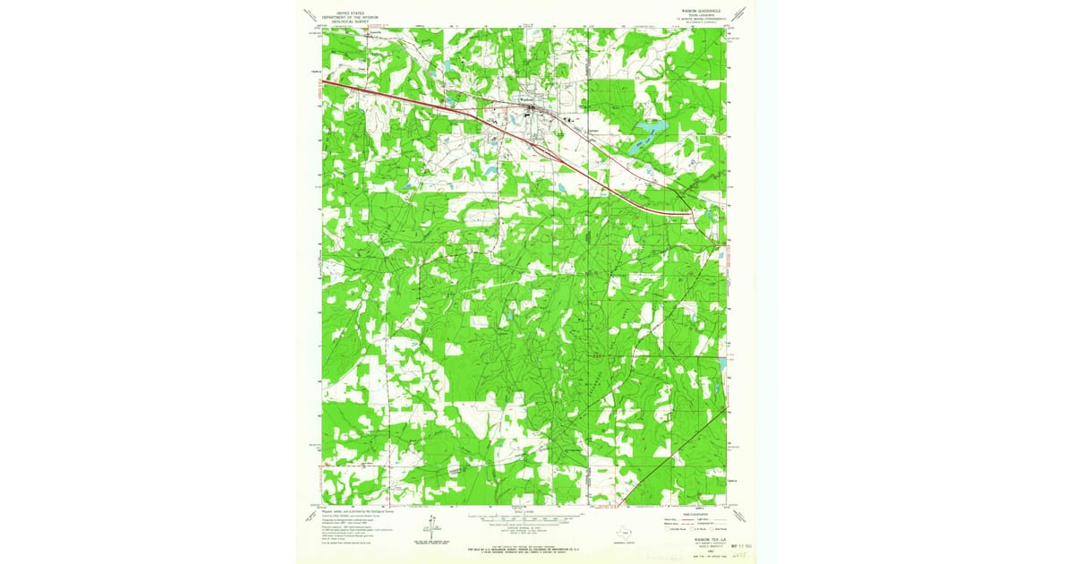1962 Map of Waskom, TX — High-Res | Pastmaps