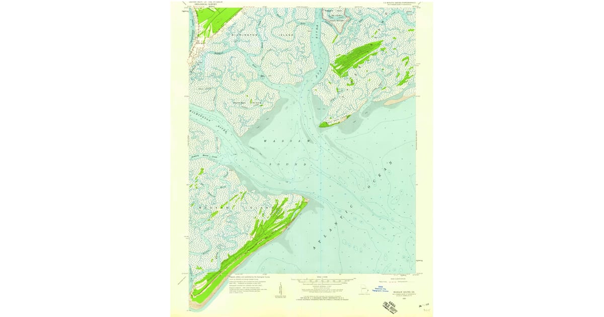 1957 Map of Wassaw Sound, Chatham County, GA — High-Res | Pastmaps