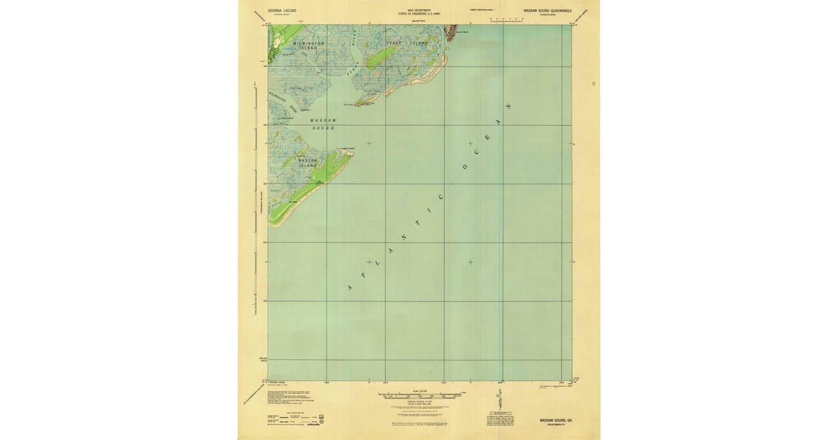 1945 Map of Wassaw Sound, Georgia — High-Res | Pastmaps