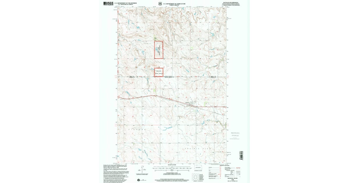 1998 Map of Watauga, Corson County, SD — High-Res | Pastmaps