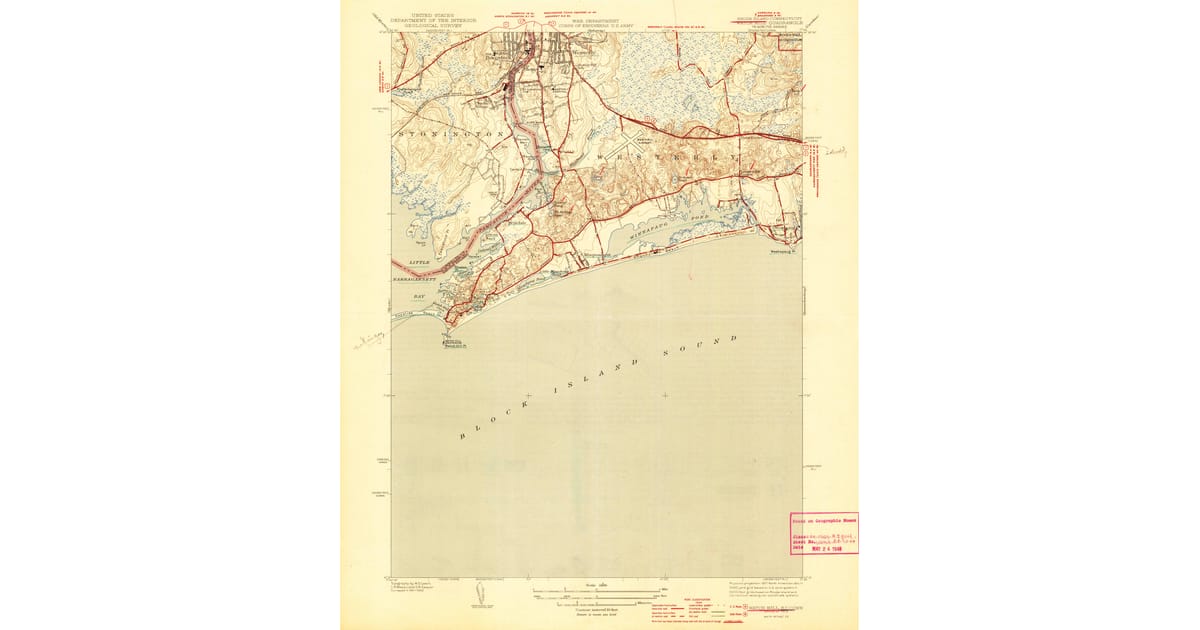 1944 Map of Watch Hill, RI — High-Res | Pastmaps