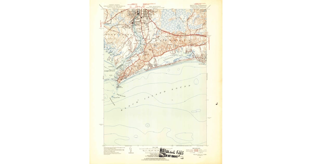 1953 Map of Watch Hill, RI — High-Res | Pastmaps