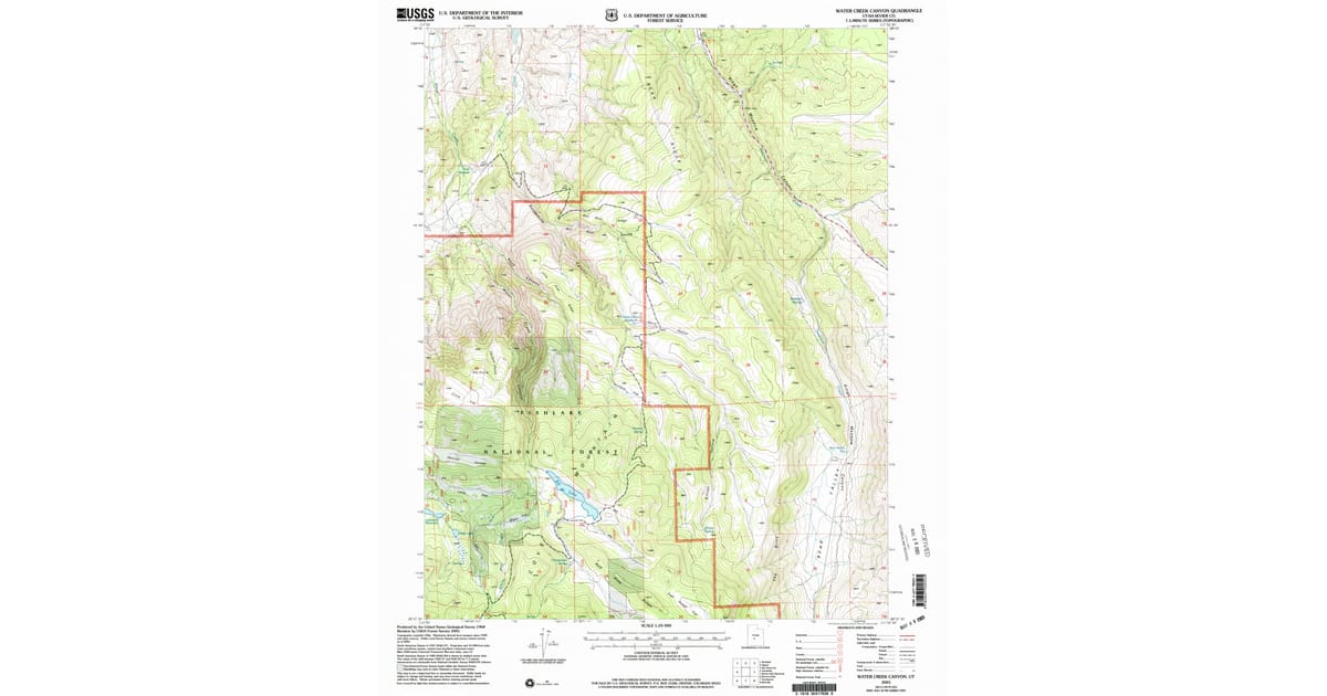 2001 Map of Water Creek Canyon, Sevier County, UT — High-Res | Pastmaps