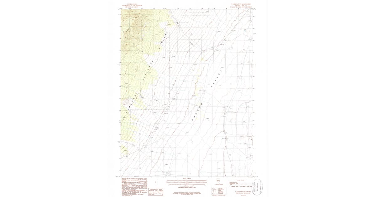 1985 Map of Water Gap NW, Nye County, NV — High-Res | Pastmaps