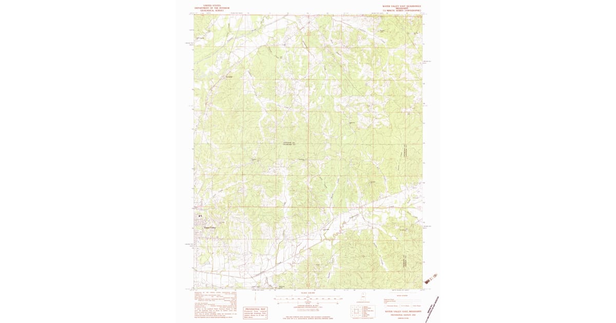1983 Map of Water Valley East, Yalobusha County, MS — High-Res | Pastmaps
