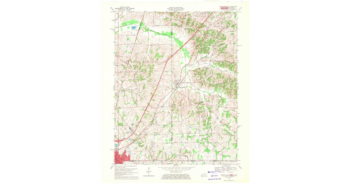 1969 Map of Water Valley, KY — High-Res | Pastmaps