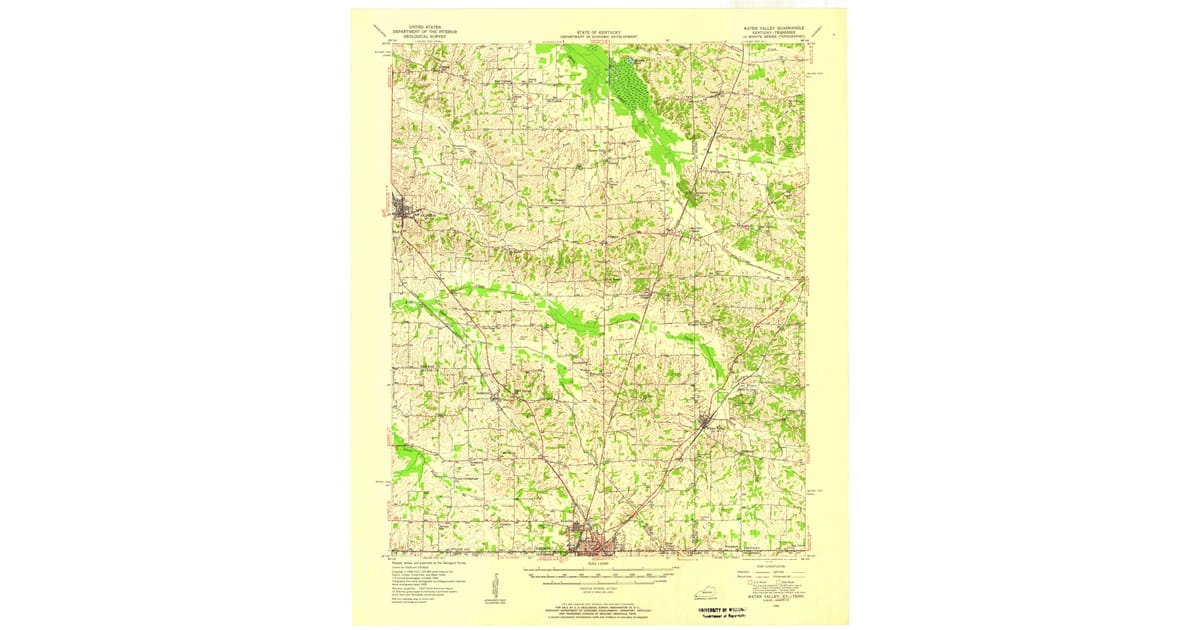 1952 Map of Water Valley, KY — High-Res | Pastmaps