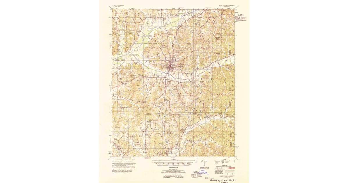 1955 Map of Water Valley, MS — High-Res | Pastmaps