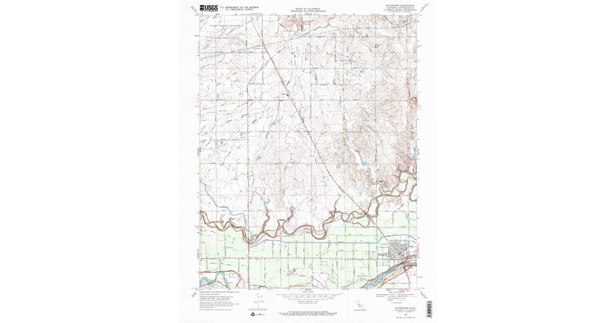 1969 Map of Waterford, CA — High-Res, 1971 Print #2 | Pastmaps