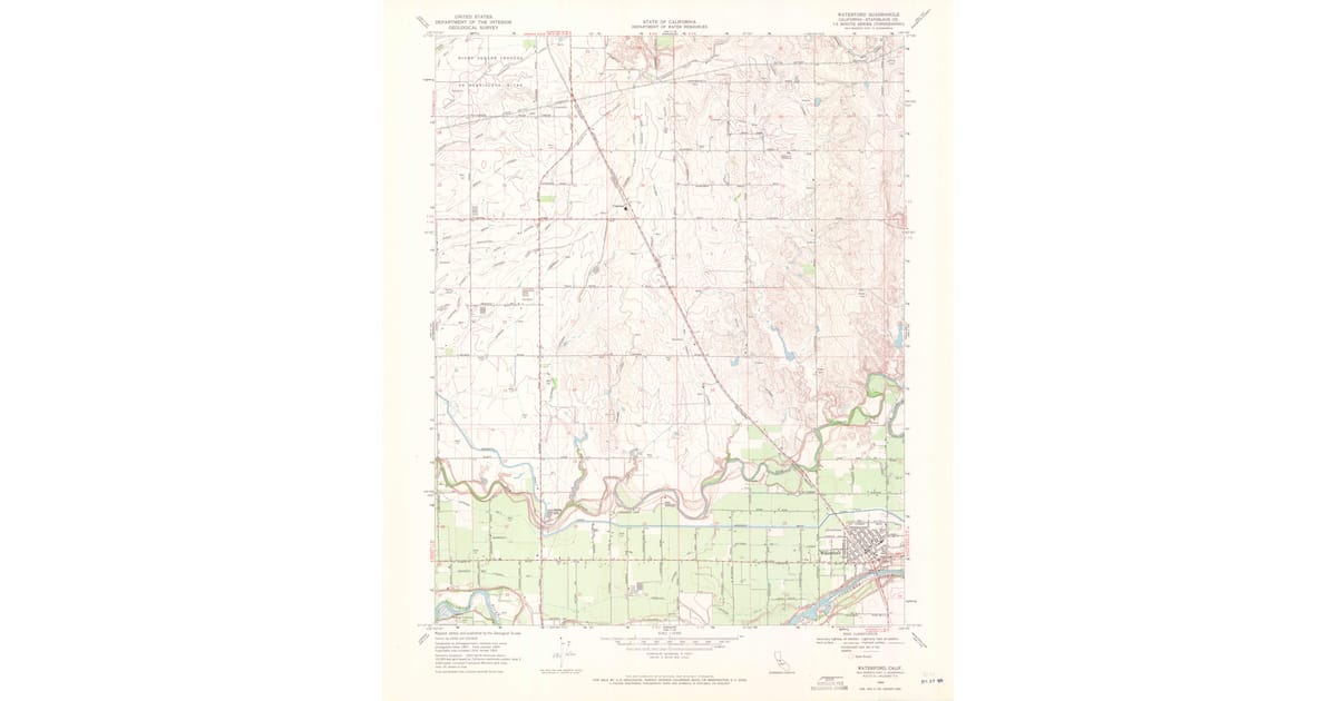 1969 Map of Waterford, CA — High-Res | Pastmaps
