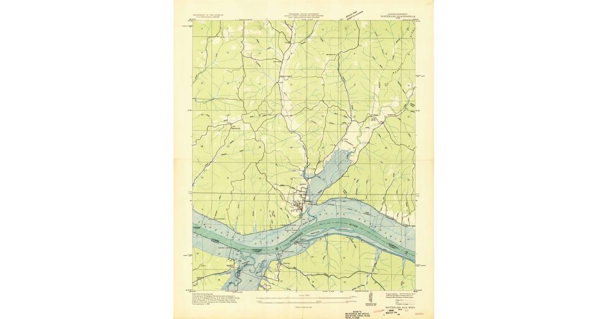 1936 Map of Waterloo, AL — High-Res | Pastmaps