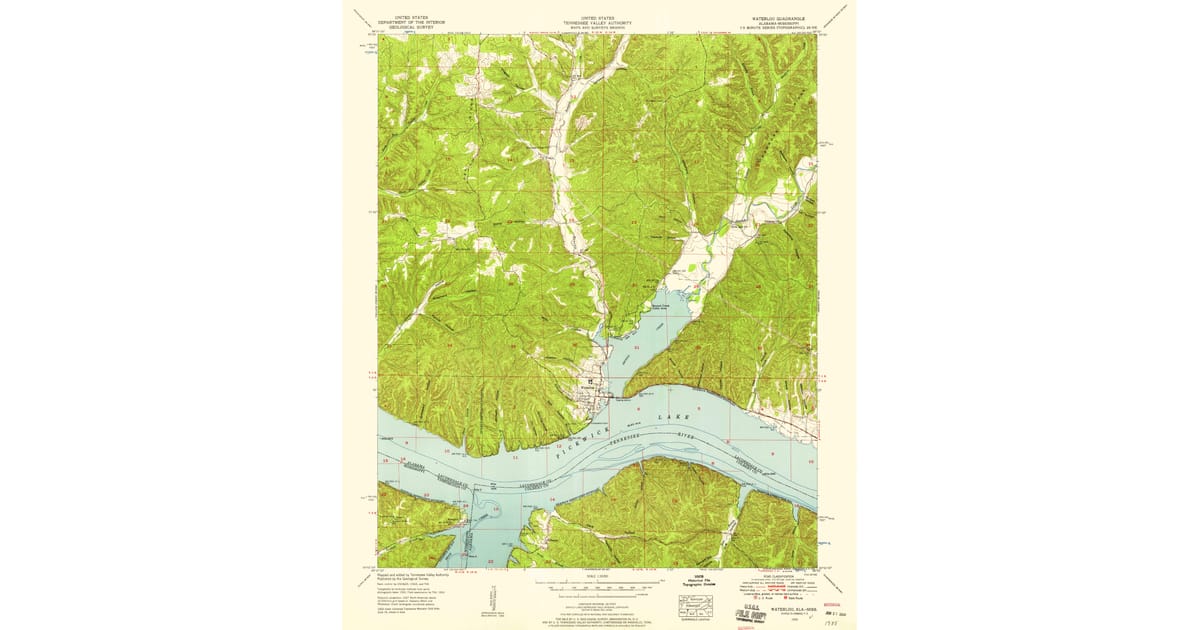 1953 Map of Waterloo, AL — High-Res | Pastmaps