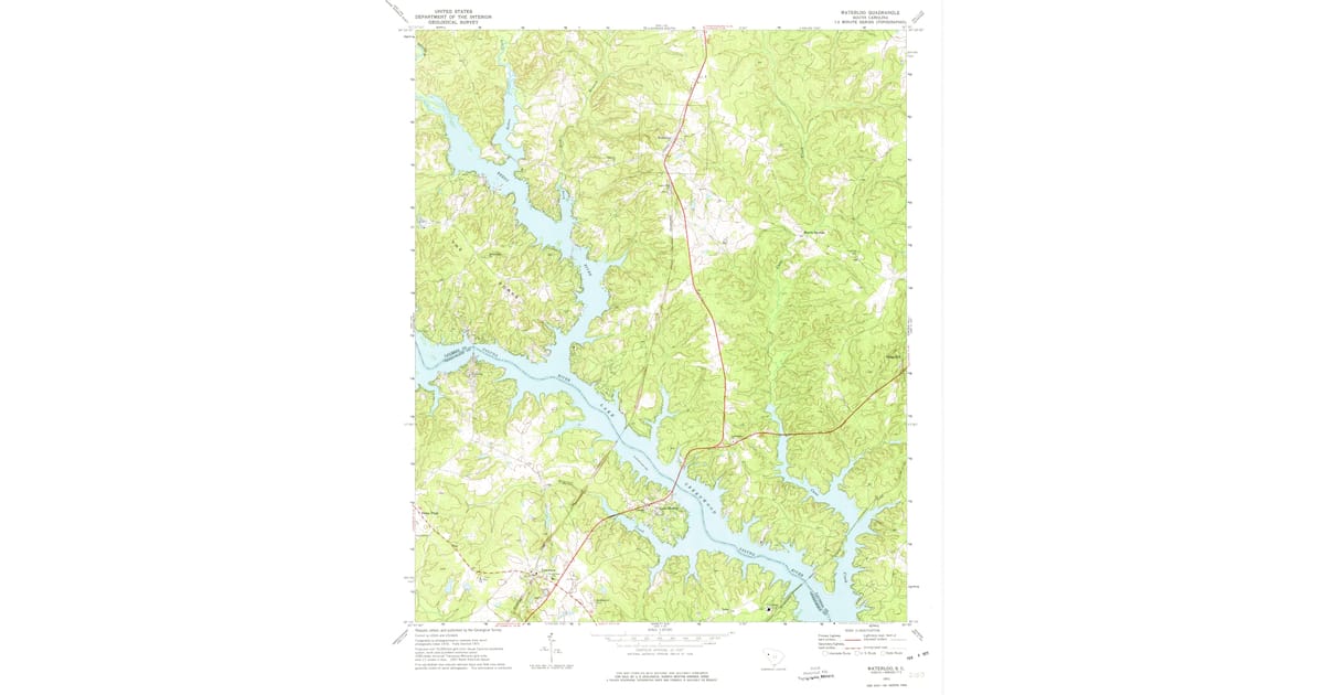 1971 Map of Waterloo, SC — High-Res | Pastmaps