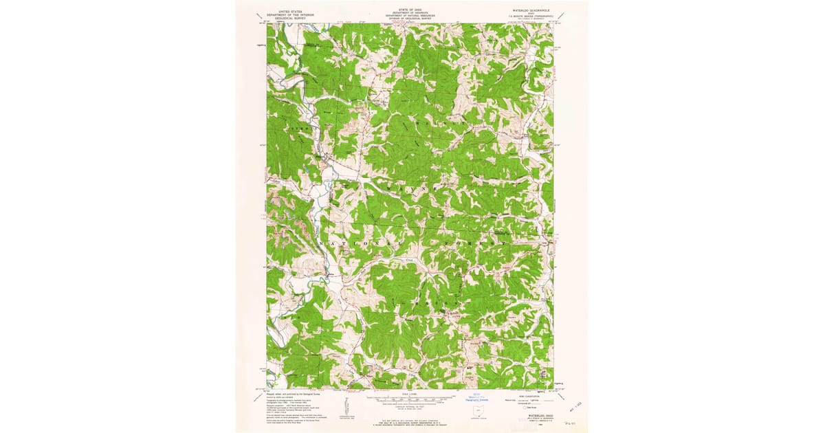 1961 Map of Waterloo, Lawrence County, OH — High-Res | Pastmaps