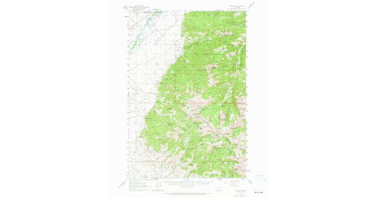 1960 Map of Waterloo, Madison County, MT — High-Res | Pastmaps