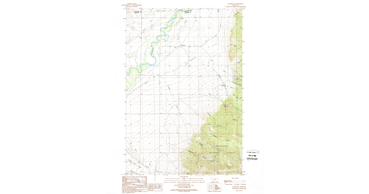 1989 Map of Waterloo, Madison County, MT — High-Res | Pastmaps