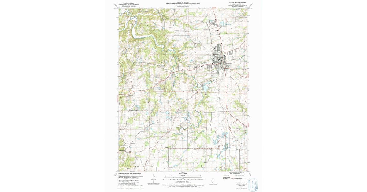 1991 Map of Waterloo, IL — High-Res | Pastmaps