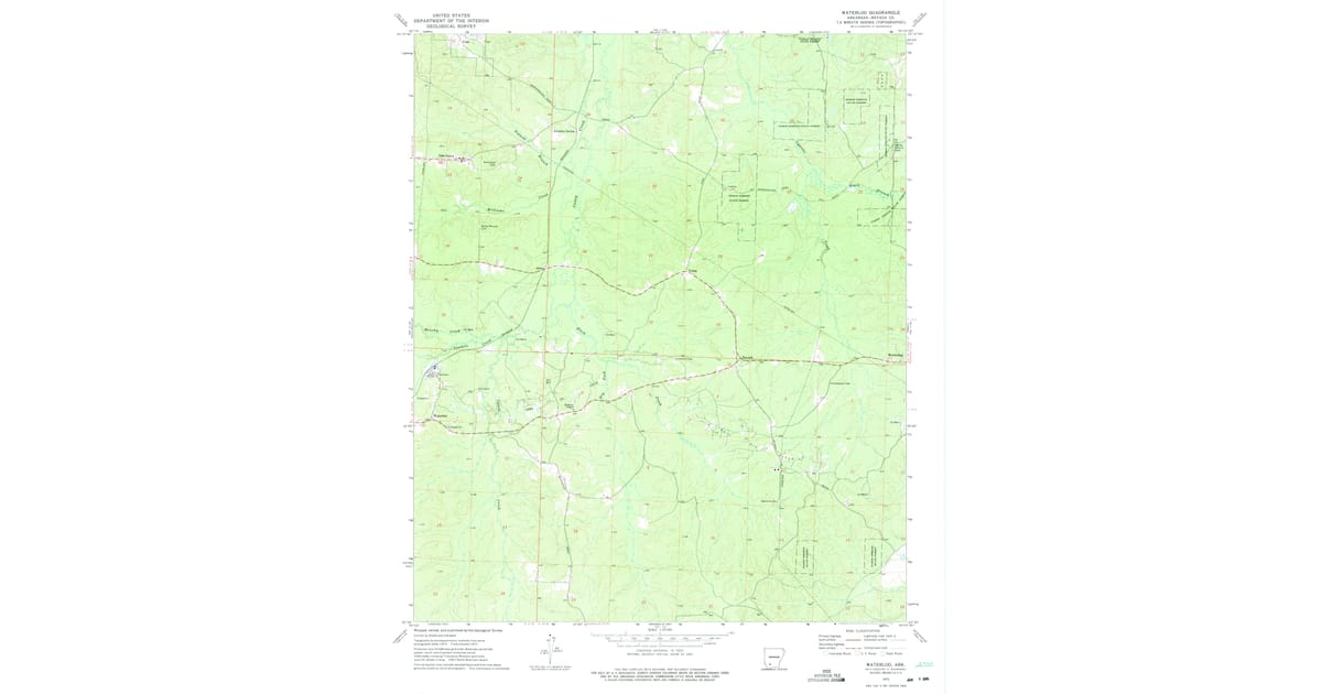 1973 Map of Waterloo, Nevada County, AR — High-Res | Pastmaps
