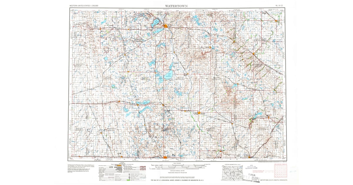 1958 Map of Watertown, SD — High-Res | Pastmaps