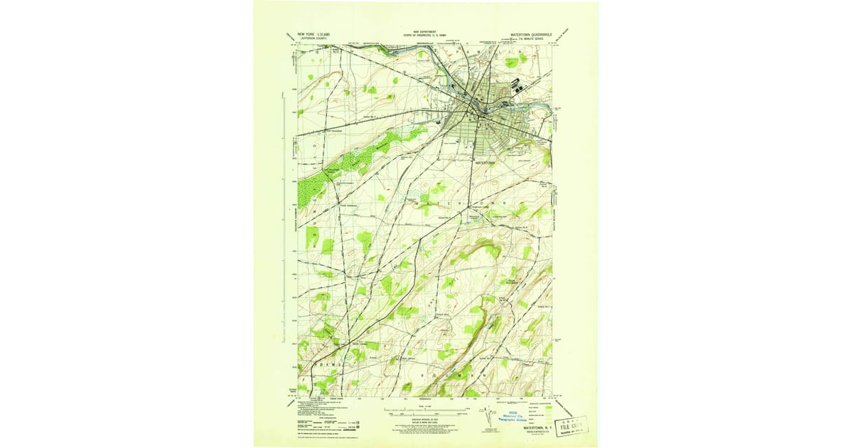 1943 Map of Watertown, NY — High-Res | Pastmaps