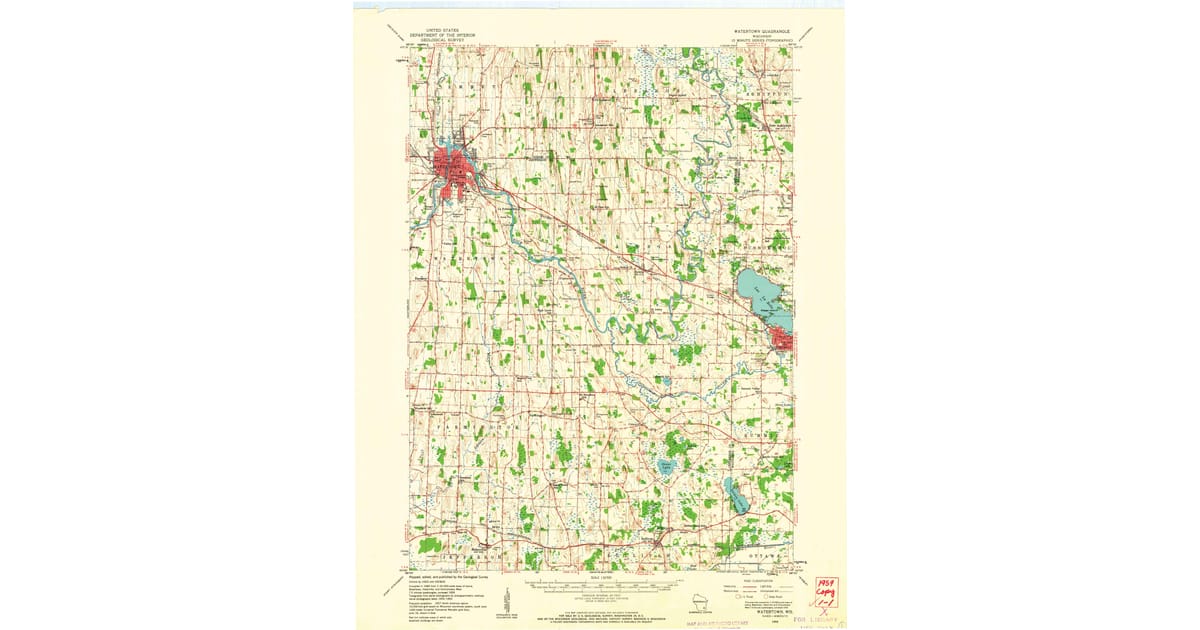 1959 Map of Watertown, WI — High-Res | Pastmaps