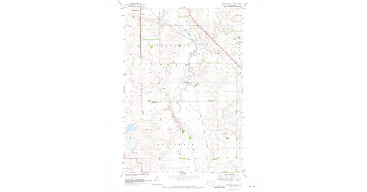 1969 Map of Watertown SE, Codington County, SD — High-Res | Pastmaps