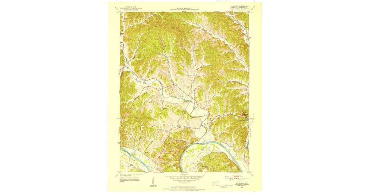 1953 Map of Waterview, Cumberland County, KY — High-Res | Pastmaps