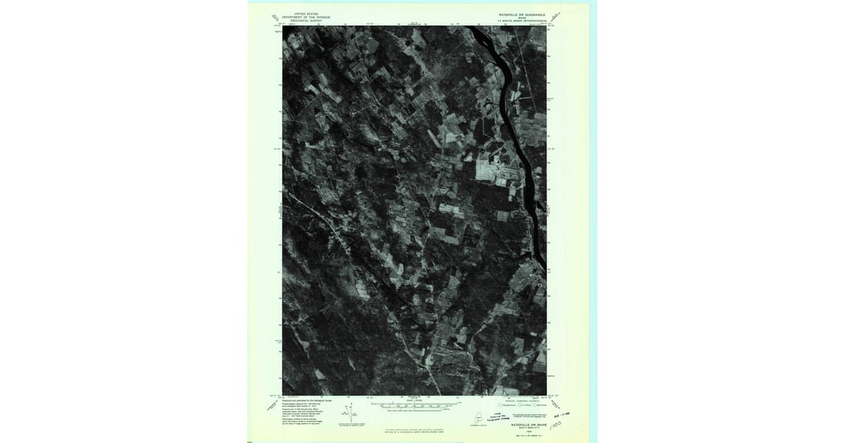 1975 Map of Waterville NW, Somerset County, ME — High-Res | Pastmaps